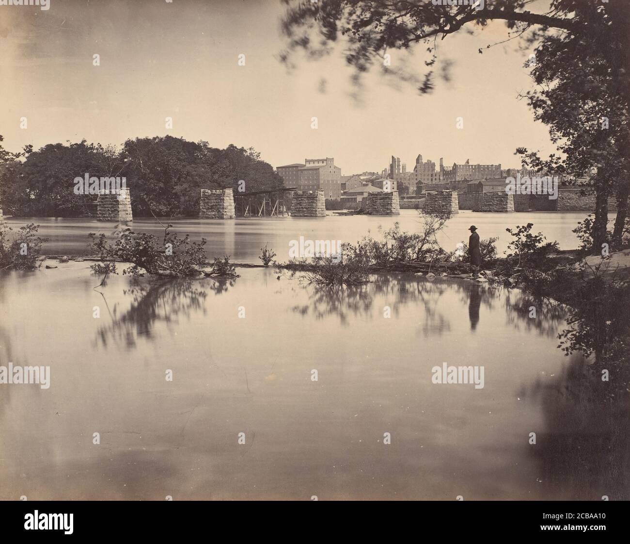 Civil War View, 1860s. (Portion of Mayo foot Bridge Richmond, Virginia ...
