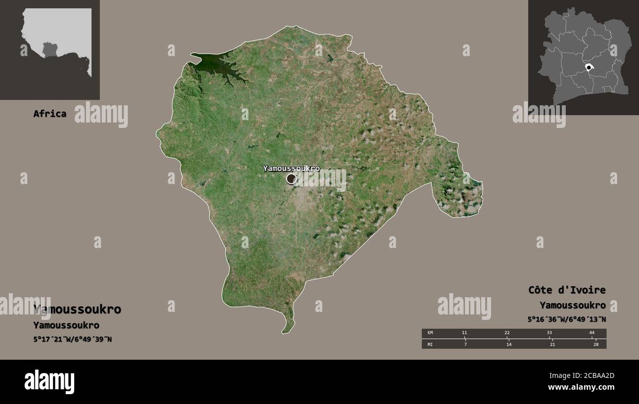 Shape of Yamoussoukro, autonomous district of Côte d'Ivoire, and its ...