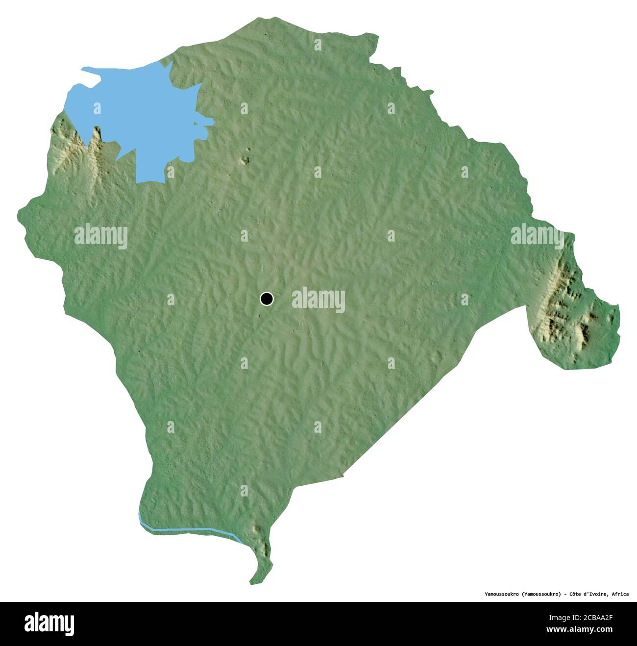 Shape of Yamoussoukro, autonomous district of Côte d'Ivoire, with its ...