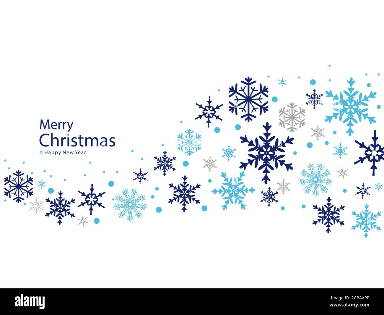 Illustration of blue and silver snowflakes Stock Photo - Alamy