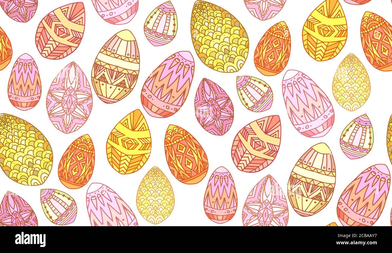 Seamless texture with doodle easter eggs. Vector background for your ...
