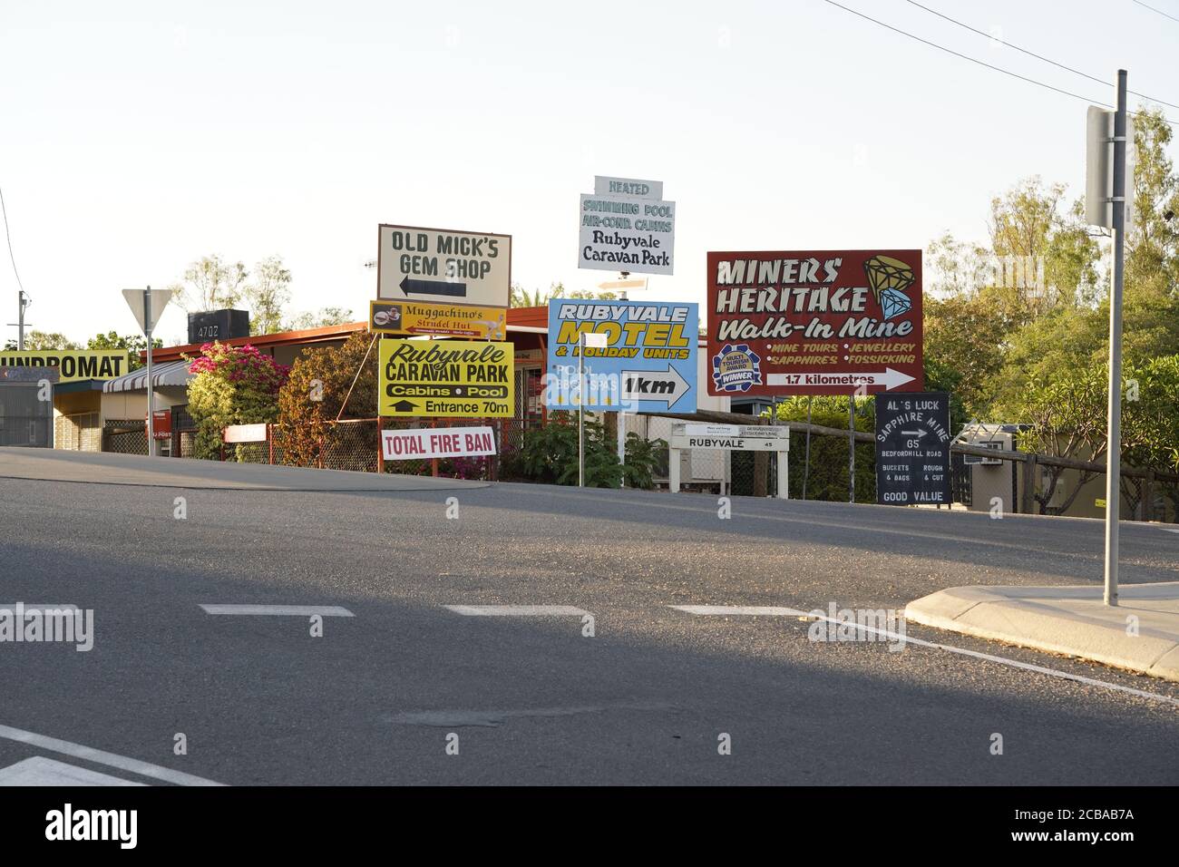 Rural town in the gem fields of Rubyvale, Queensland, Australia Stock ...