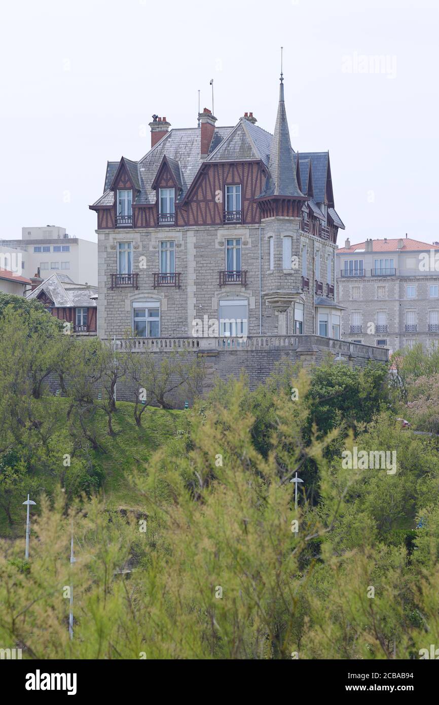 View of typical buildings in Biarritz, France Stock Photo - Alamy