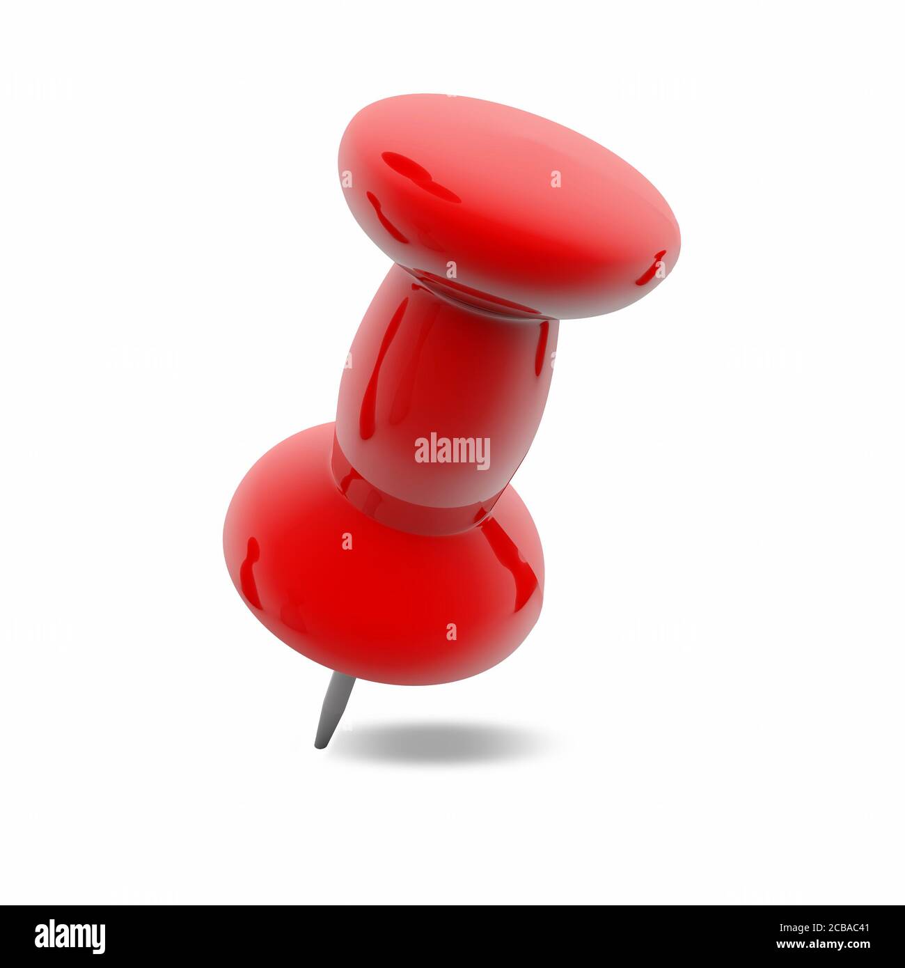 Illustration of a red pushpin on a white background Stock Photo - Alamy
