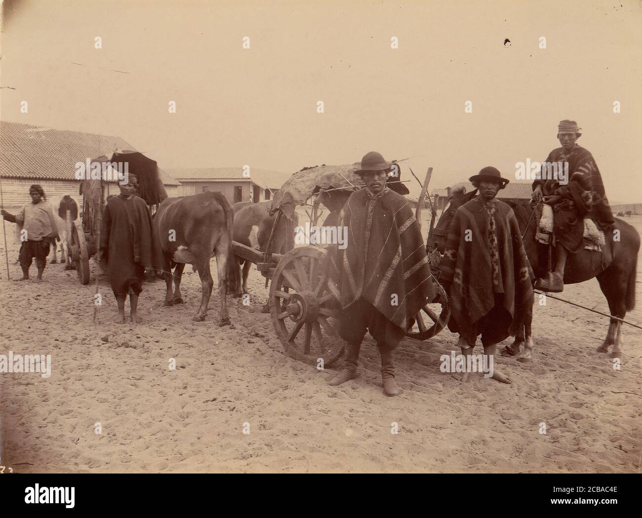 Group of Indians with Cart and Oxen, 1880s Stock Photo - Alamy