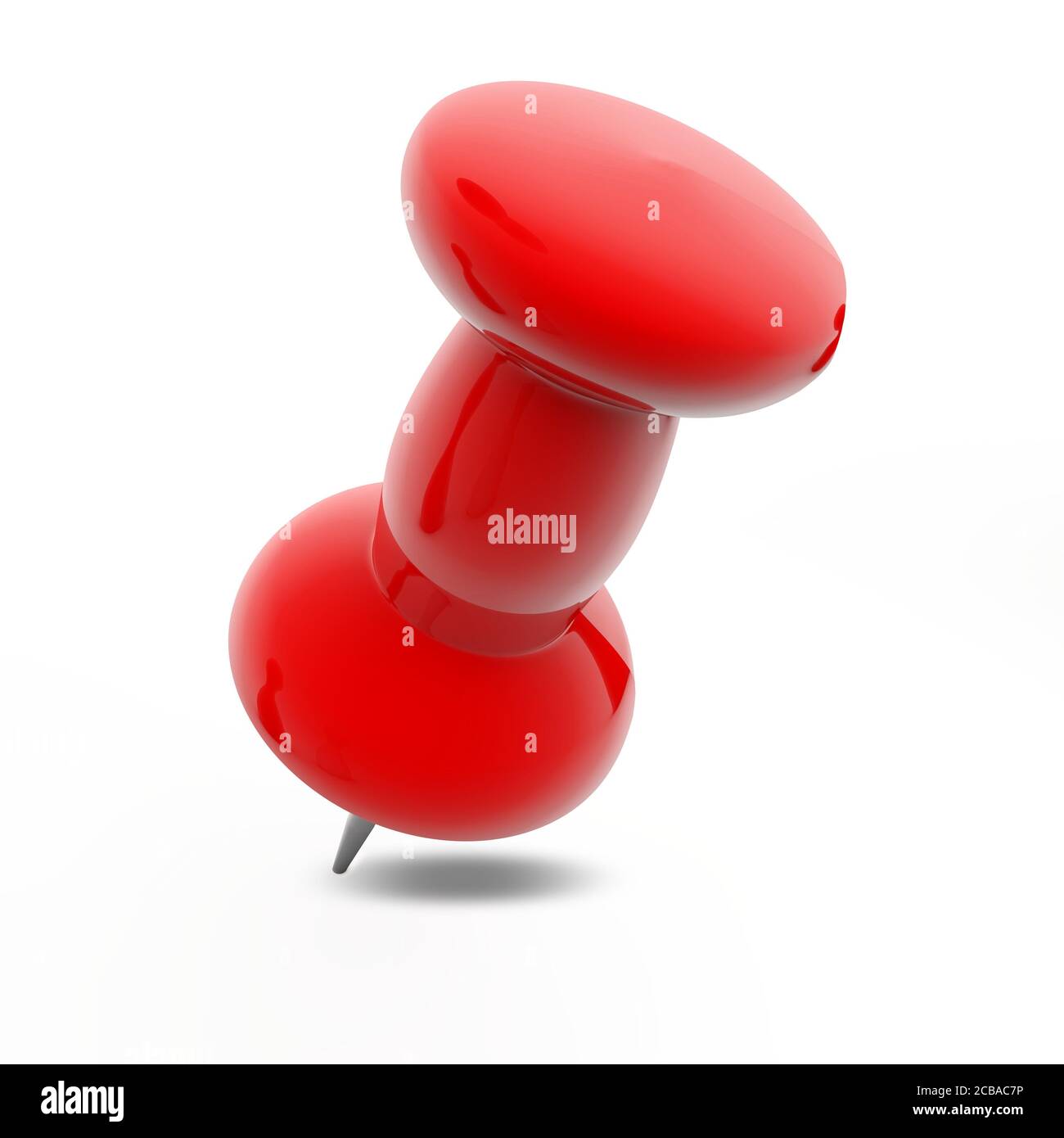 3d rendering illustration of a red pin on a white background Stock ...