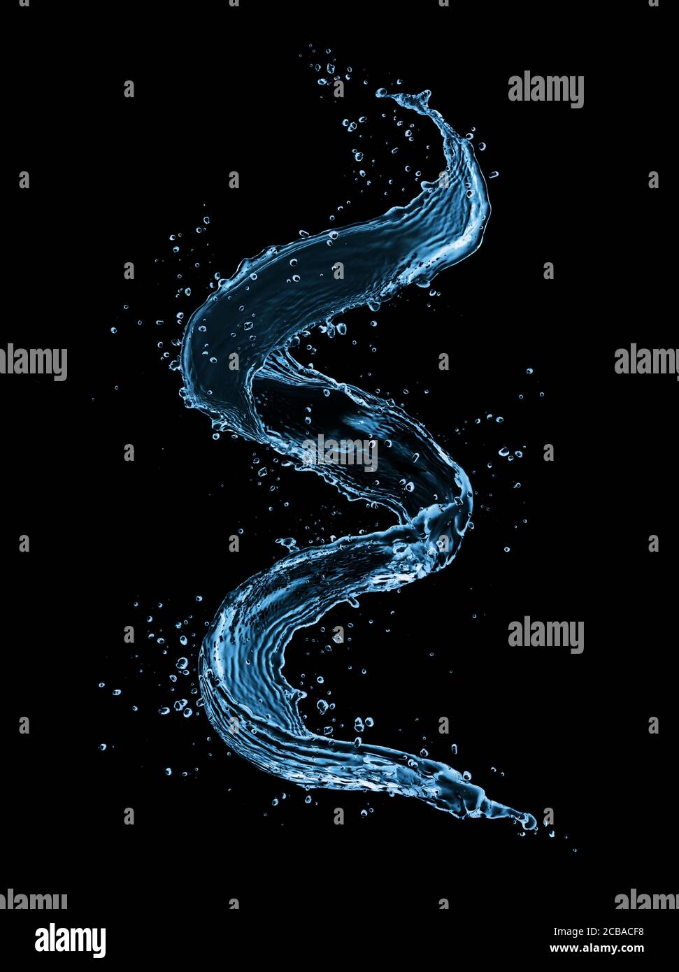 Water splash abstract shape isolated on black background. High ...