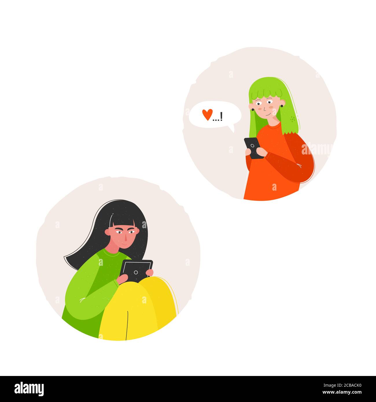 girl with phone vector Stock Vector Image & Art - Alamy