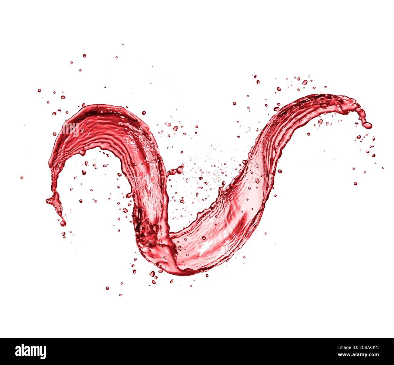 Red wine abstract splash shape isolated on white background. High ...