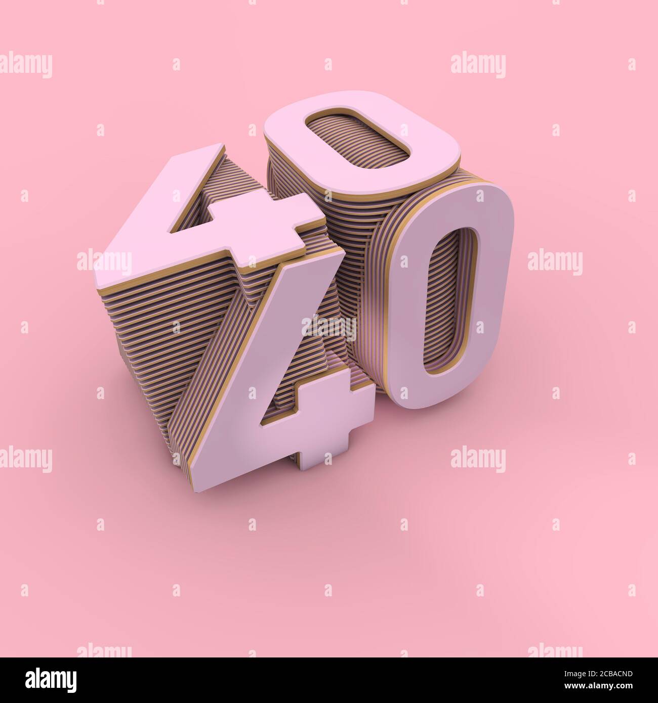 Illustration of the number 40 on a pink background Stock Photo - Alamy
