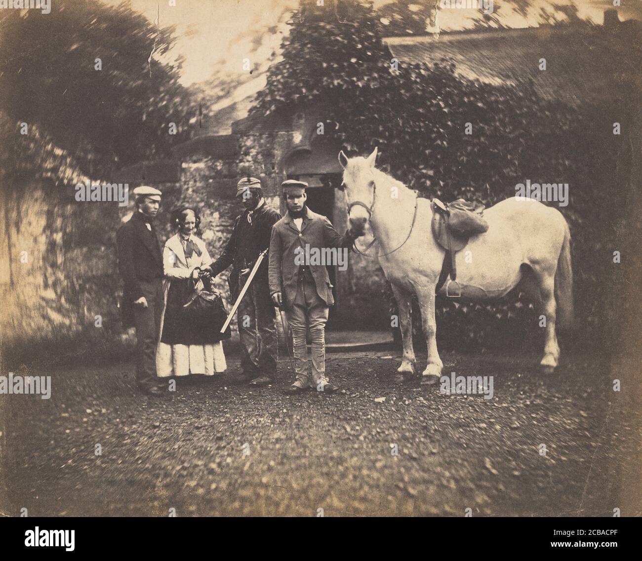 Rural Group with Horse, 1850s Stock Photo - Alamy