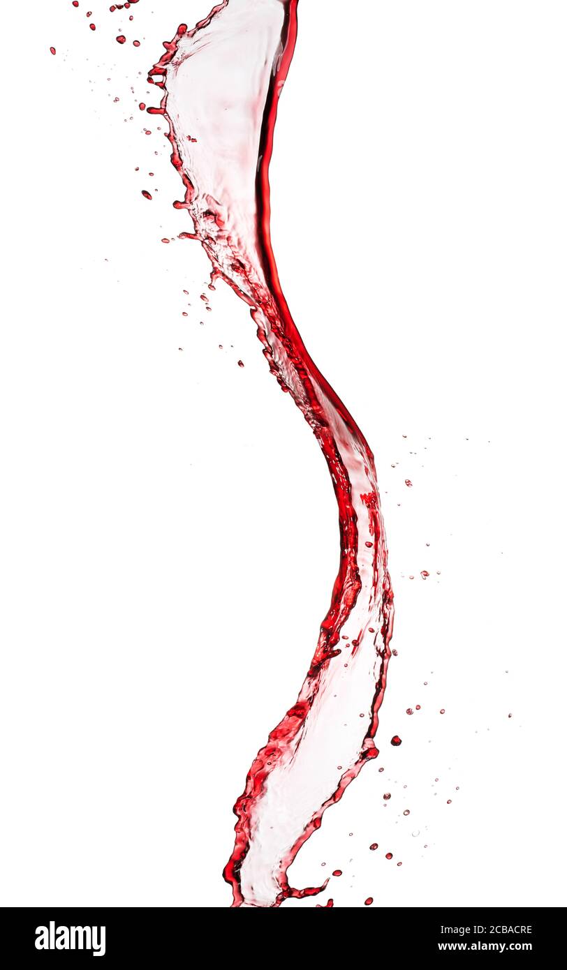 Red wine abstract splash shape isolated on white background. High ...