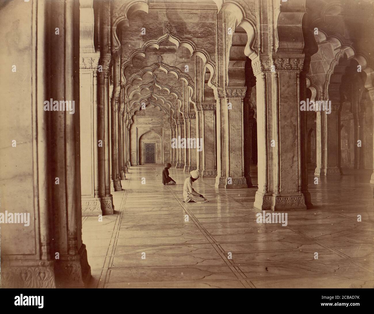 Moti Masjid: Pearl Mosque in Interior of Fort Agra, 1860s-70s Stock ...