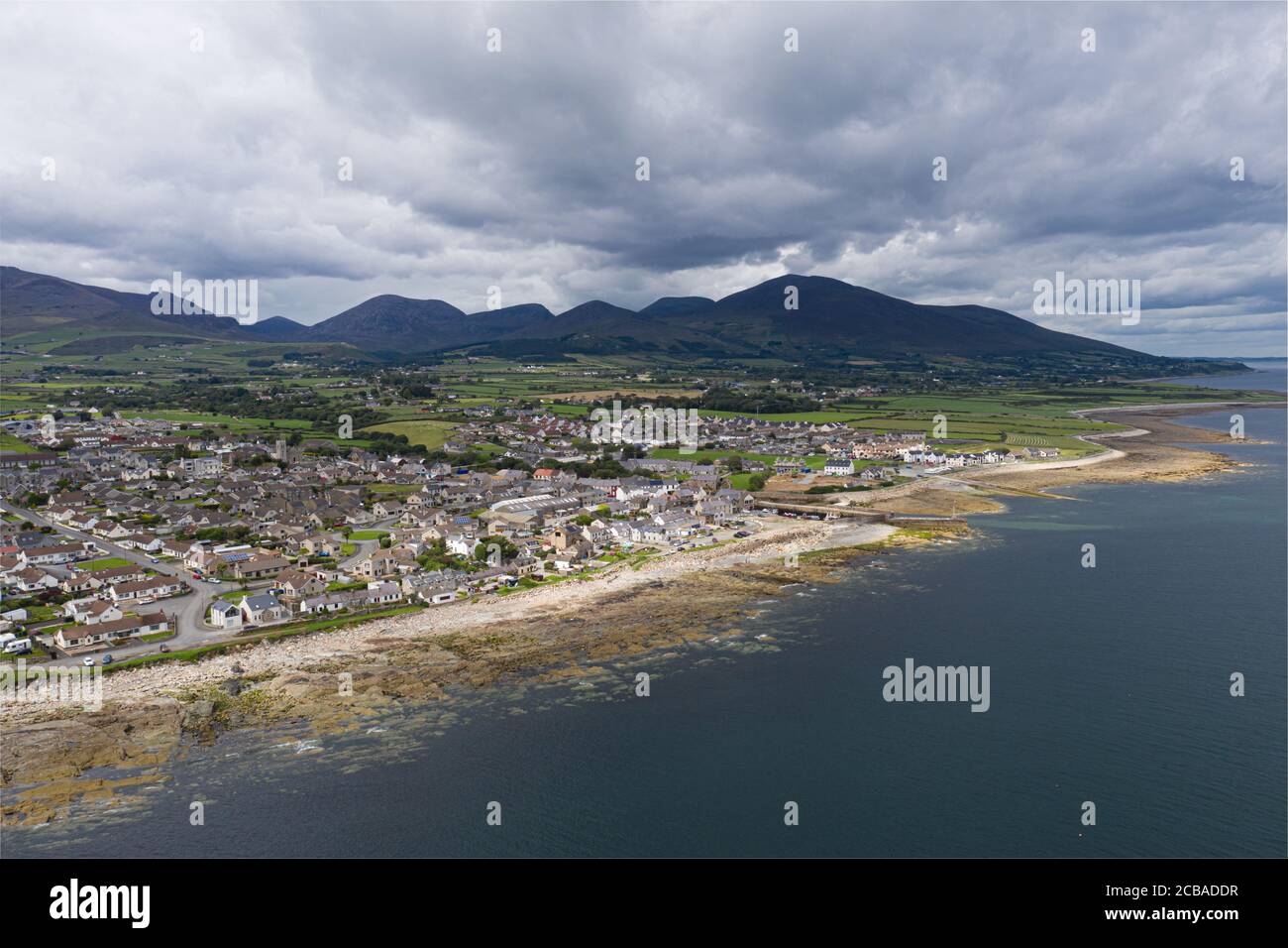 Annalong Harbour and mourne mountains Stock Photo - Alamy