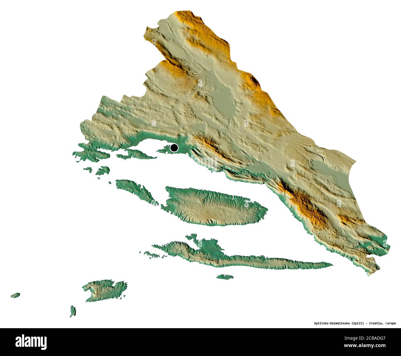 Croatia relief map Cut Out Stock Images & Pictures - Alamy