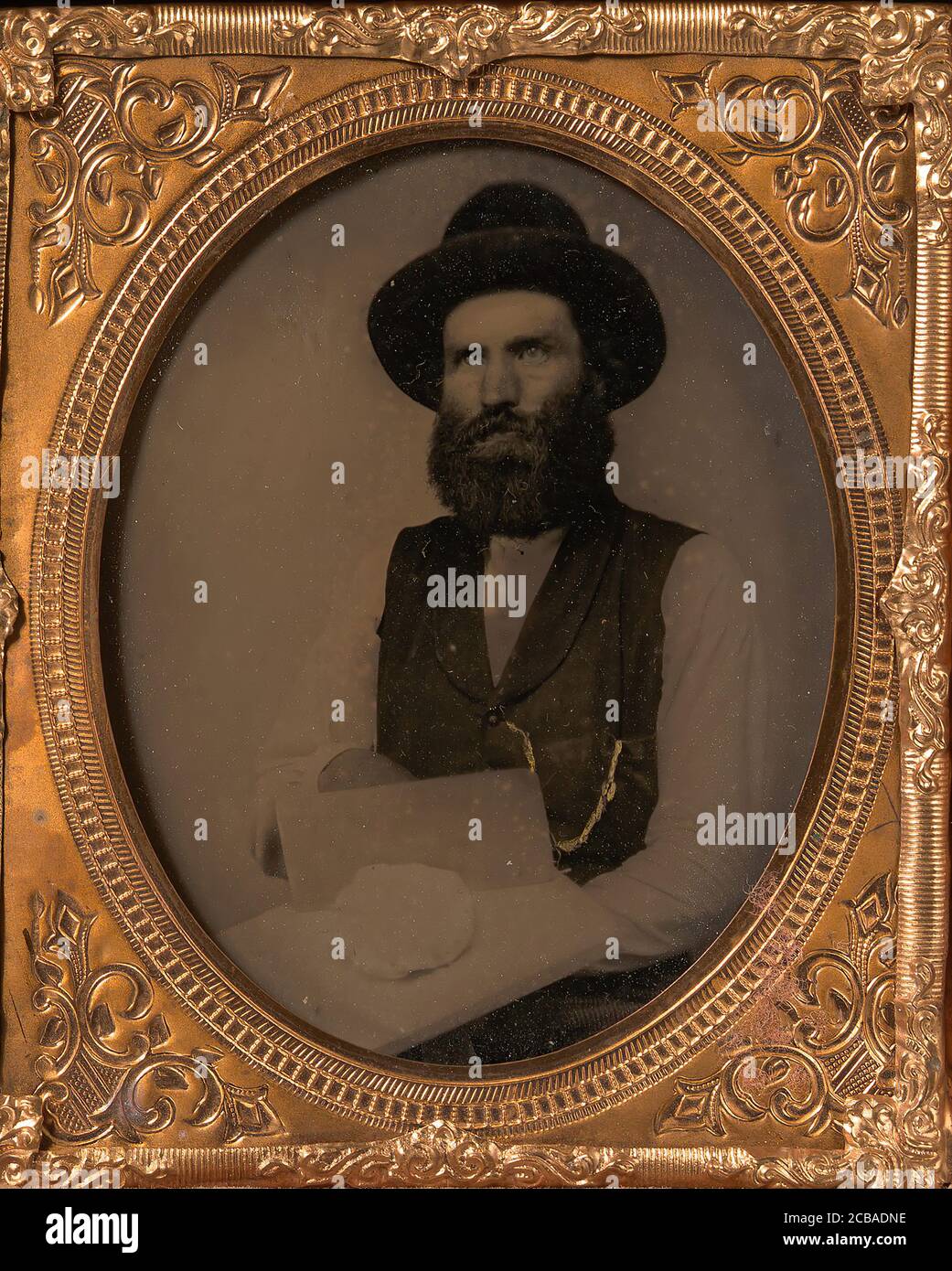 Bearded Plasterer with Hawk and Trowel, 1860s Stock Photo - Alamy
