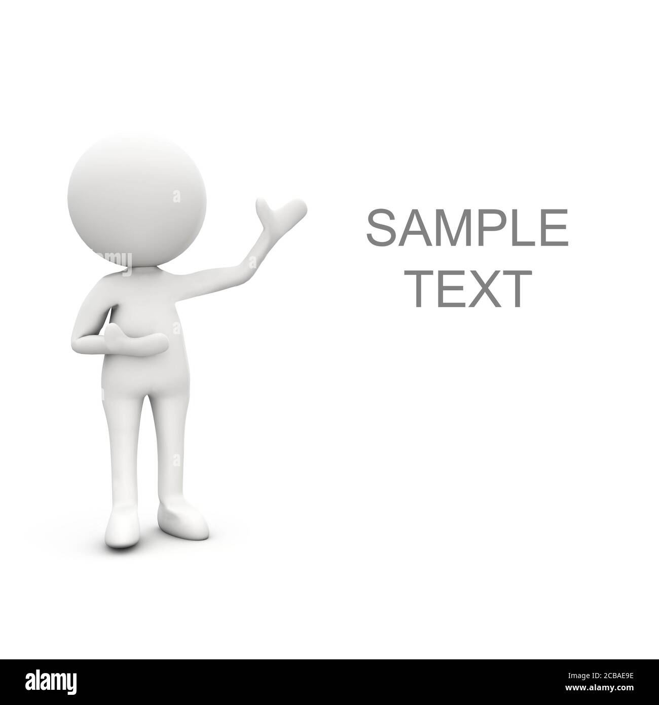 3D rendering illustration of a human icon showing the text space on a ...