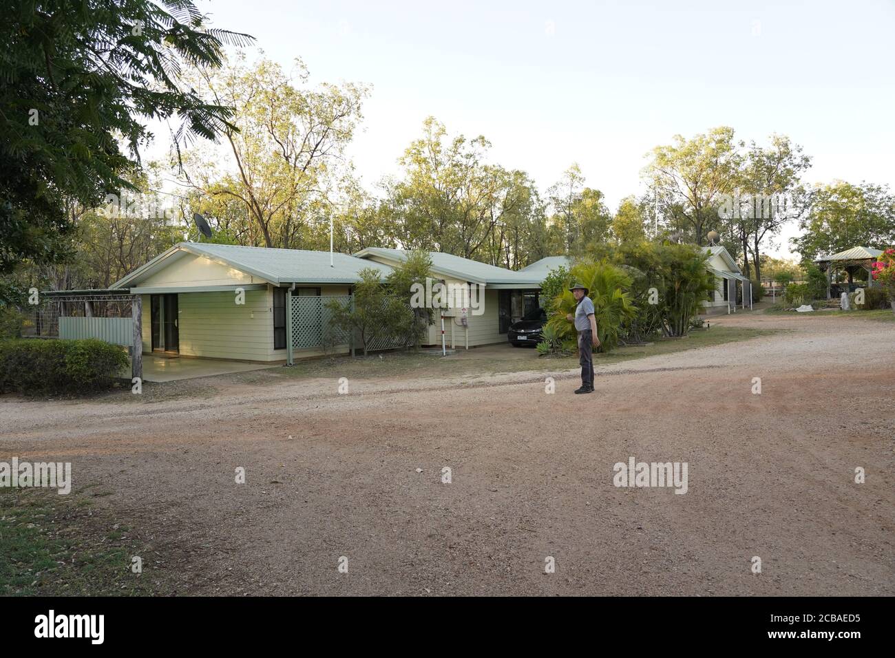 Tropical buildings and gardens in sunny rubyvale Australia Stock Photo ...