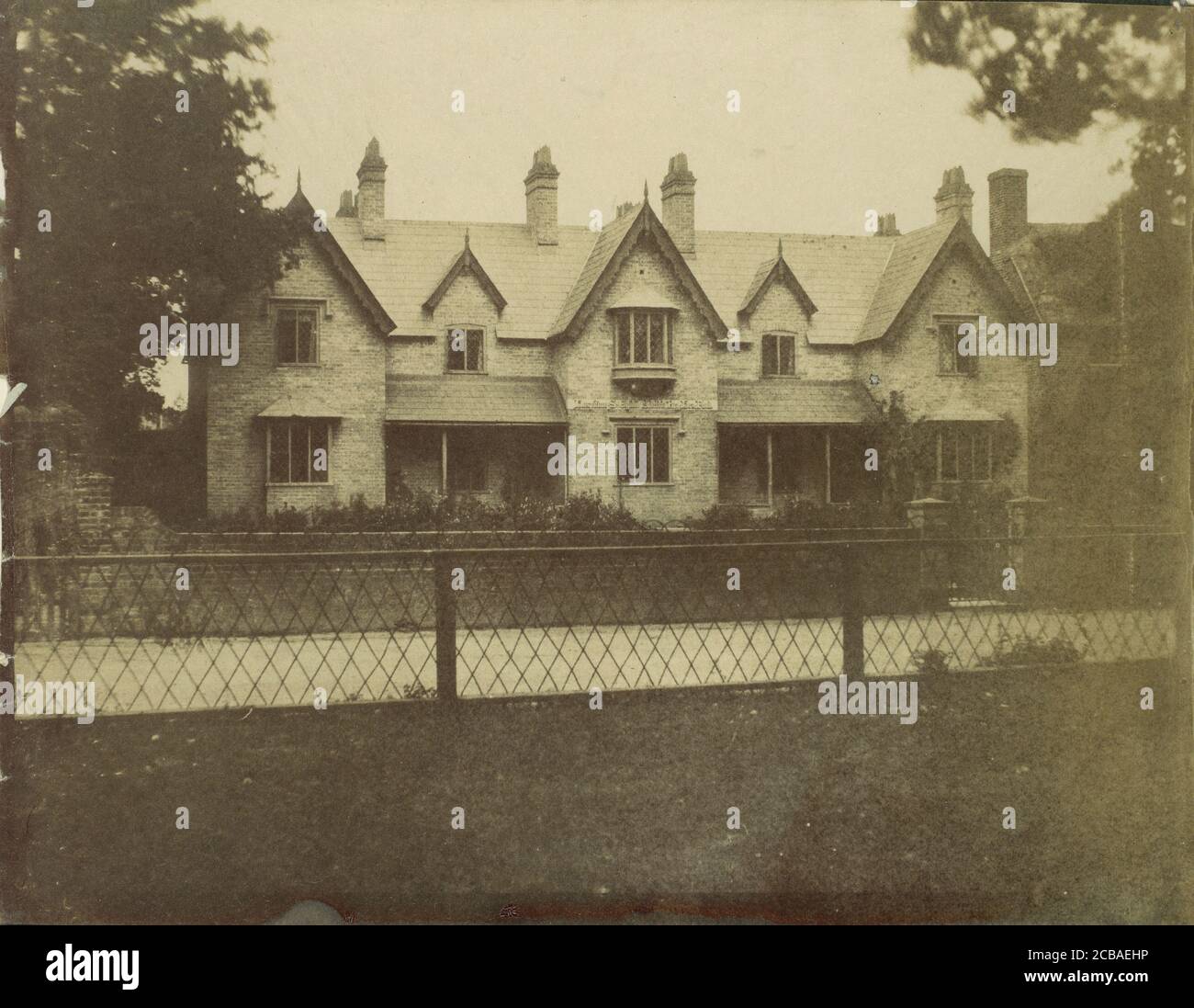 Gabled House Across Lane, 1850s Stock Photo - Alamy