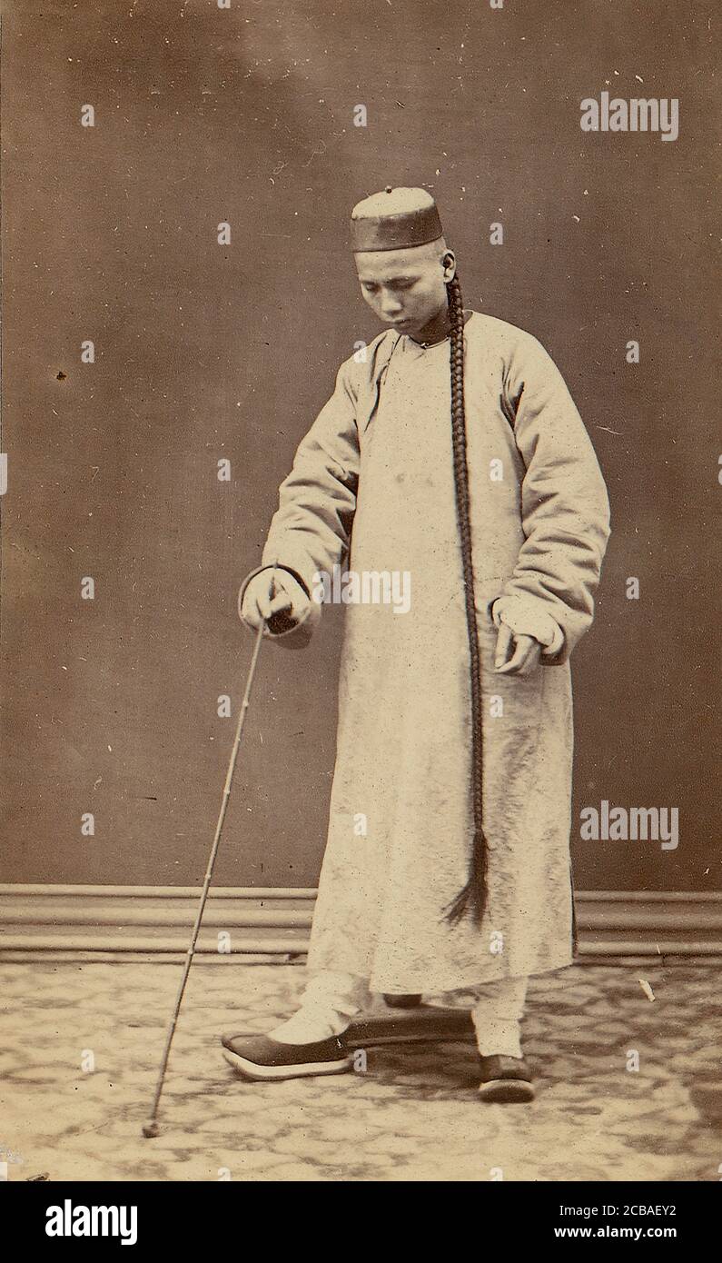 Chinese hair braid man hi-res stock photography and images - Alamy