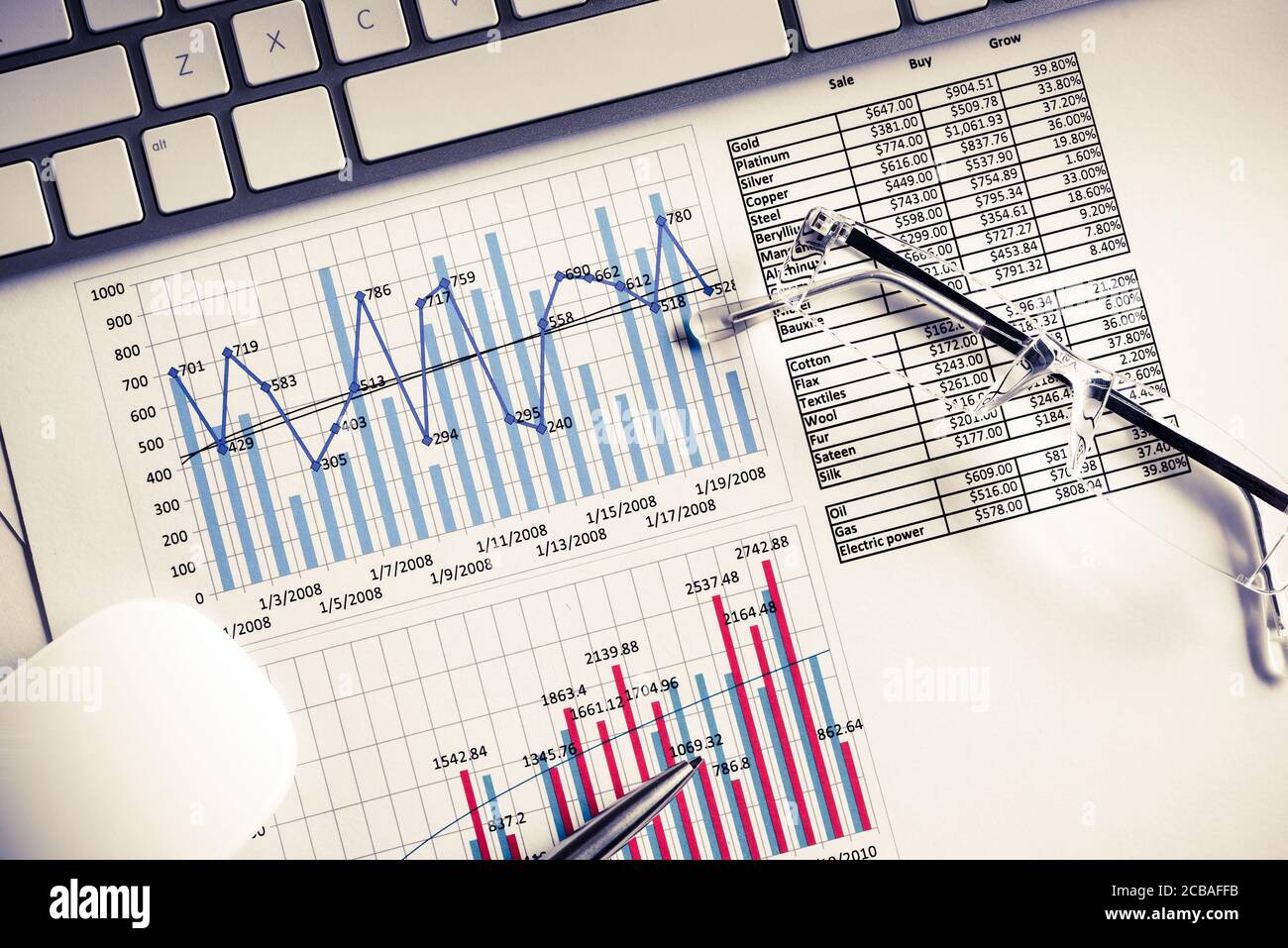 Preparing average sales report Stock Photo - Alamy