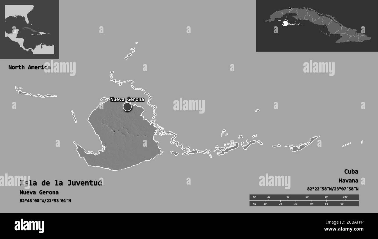 Isla de la juventud travel map hi-res stock photography and images - Alamy