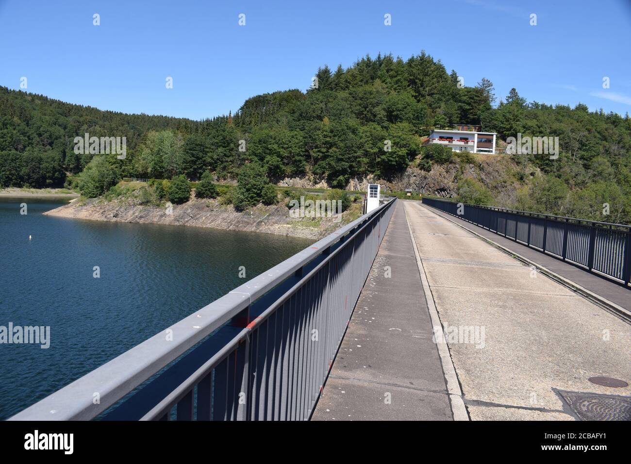 top of the dam wall of the Oleftalsperre, Eifel, Germany Stock Photo - Alamy