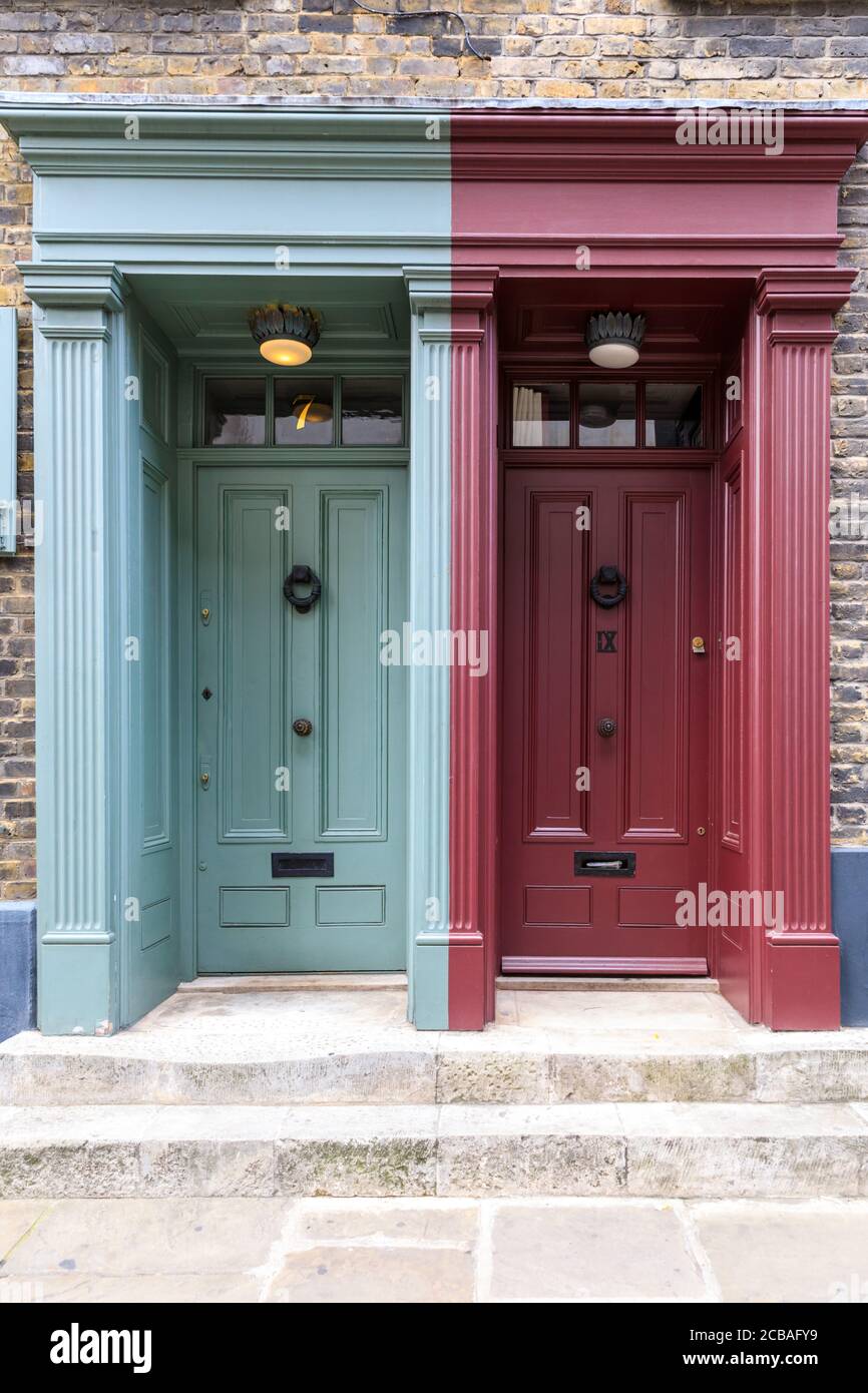Door detail, historic restored Georgian architecture in Princelet ...