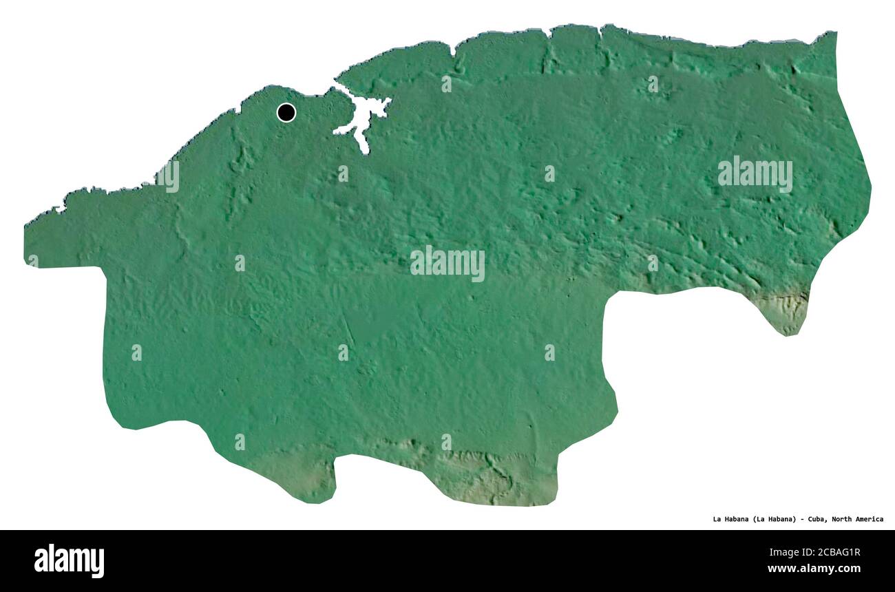 Shape of La Habana, province of Cuba, with its capital isolated on ...