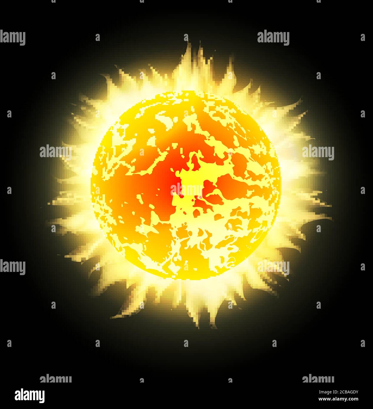 Vector sun with rays in space. Design element for your creativity Stock ...