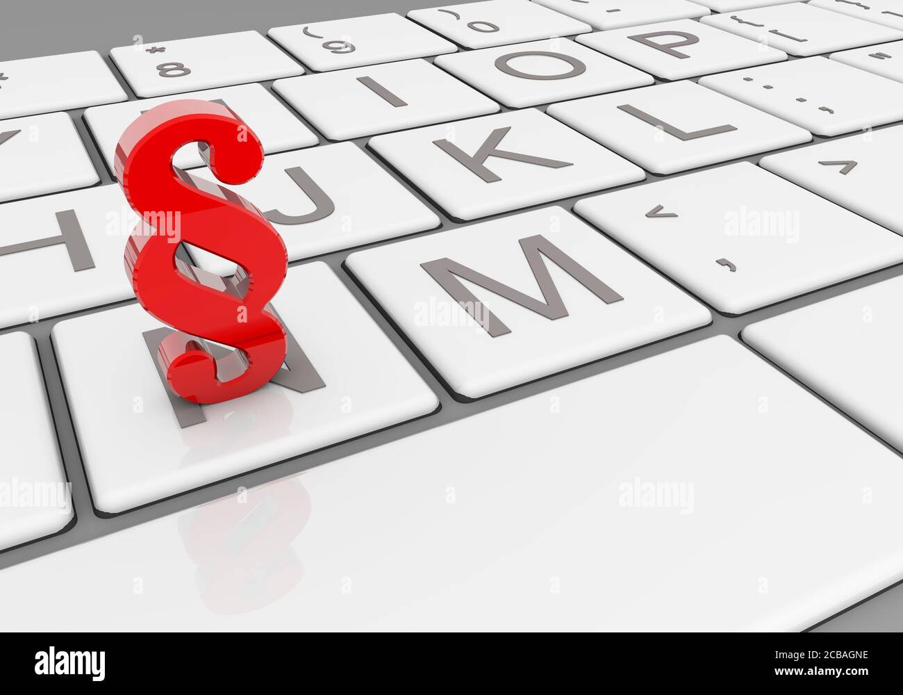 3D rendering illustration of the red paragraph symbol on a computer ...