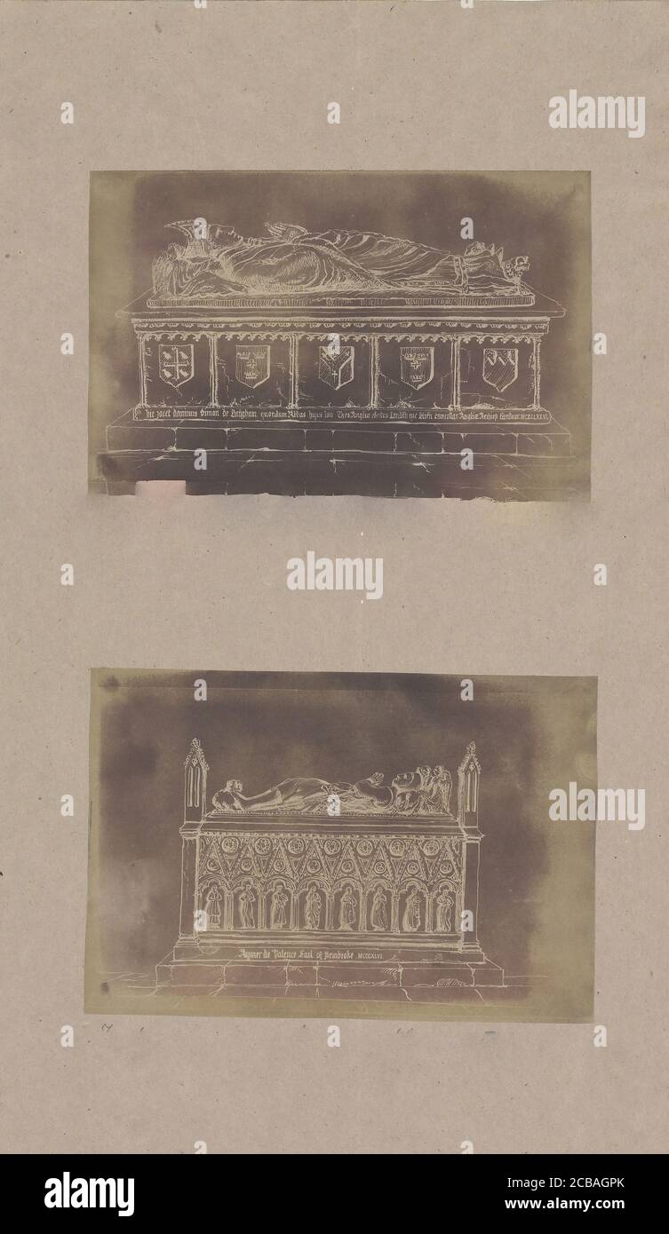 Tomb of Simon de Langham, Tomb of Aymer de Valence, 1839 Stock Photo ...