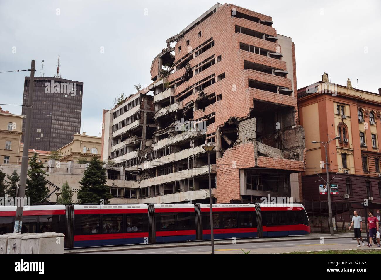 Belgrade / Serbia - September 1, 2017: Defense building destroyed ...