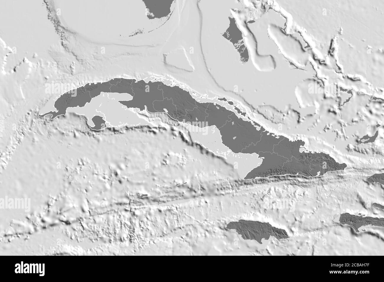 Extended area of Cuba with country outline, international and regional ...