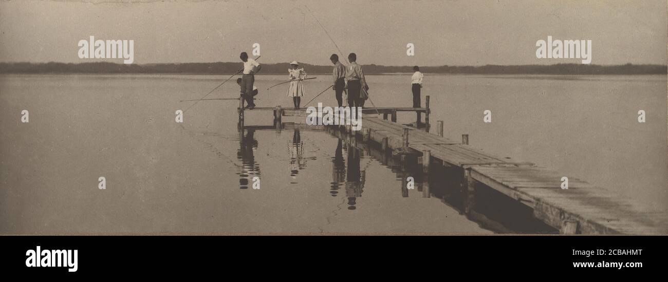 Children Fishing, ca. 1900 Stock Photo - Alamy