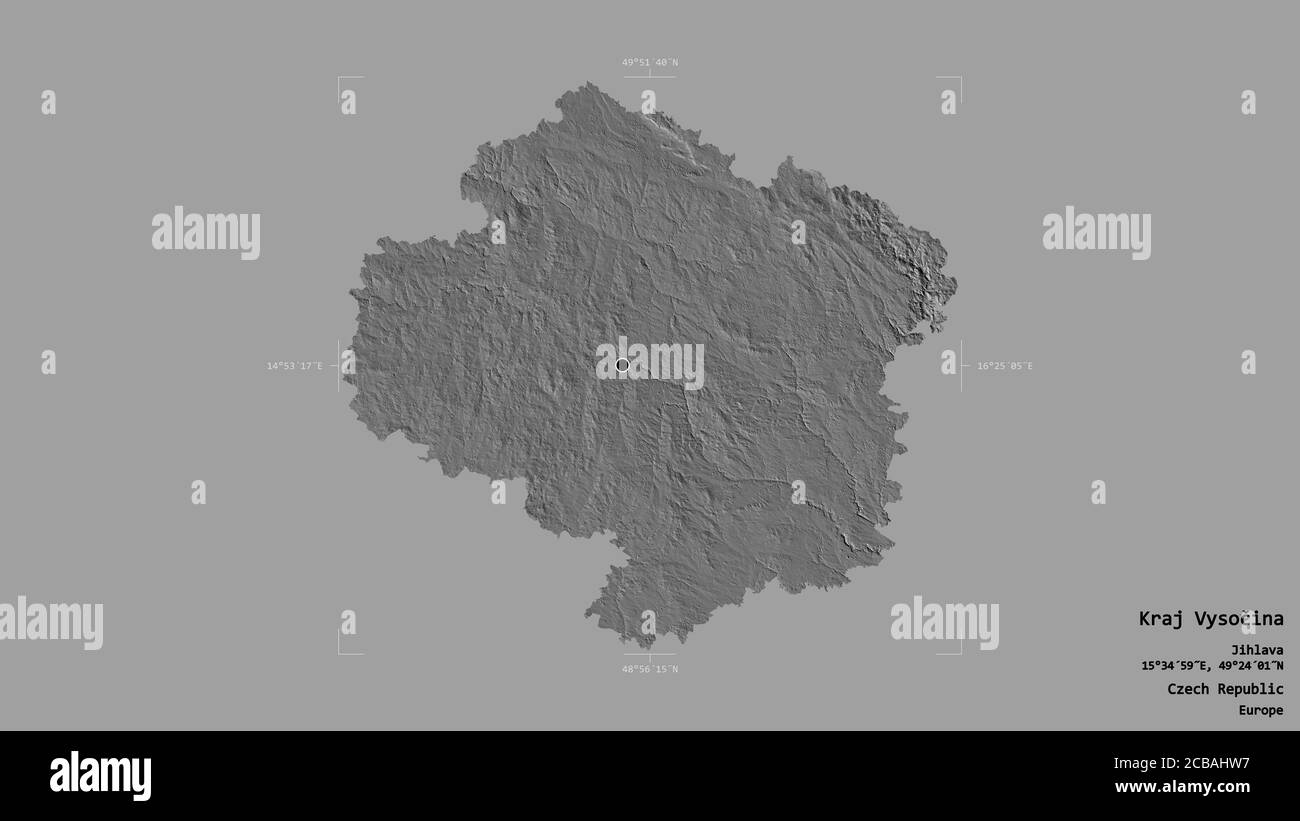 area-of-kraj-vyso-ina-region-of-czech-republic-isolated-on-a-solid
