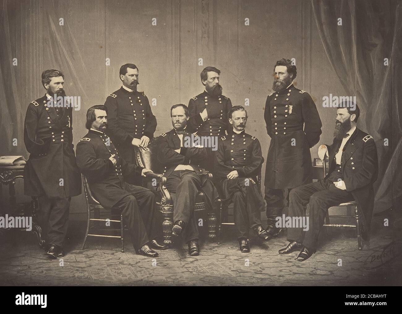 Sherman and His Generals, 1860s Stock Photo - Alamy