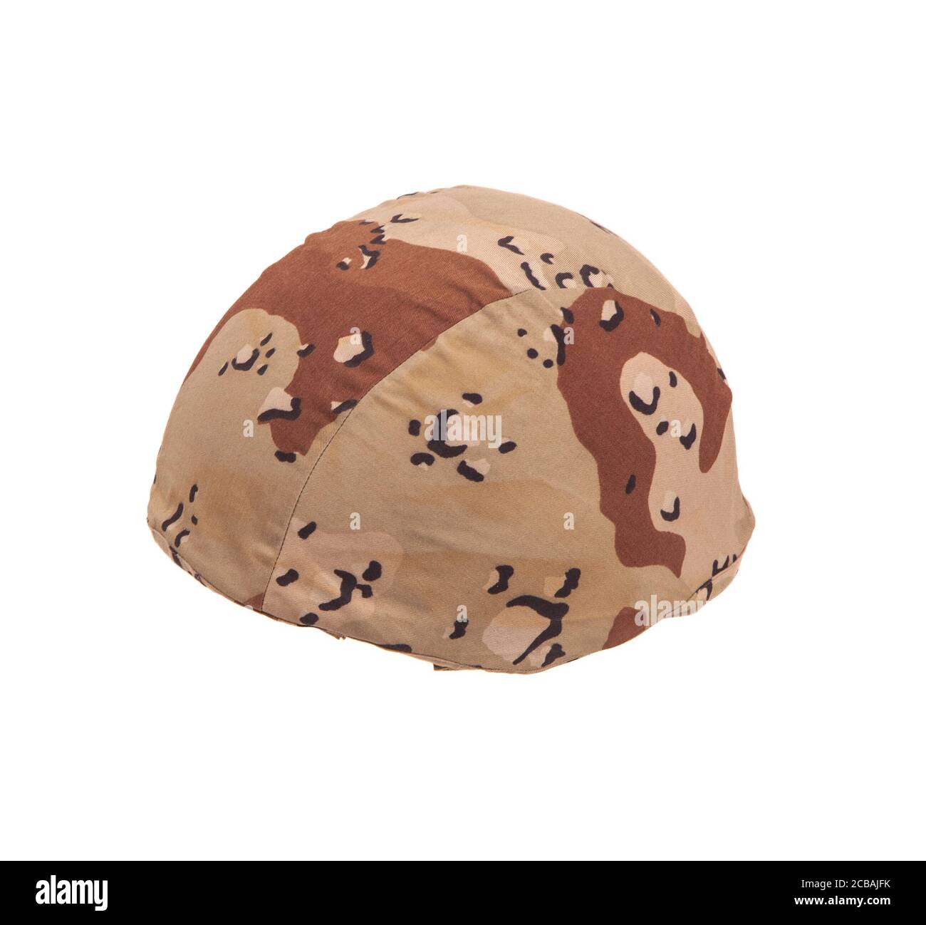Modern safety helmet in a camouflage case isolate on a white background ...