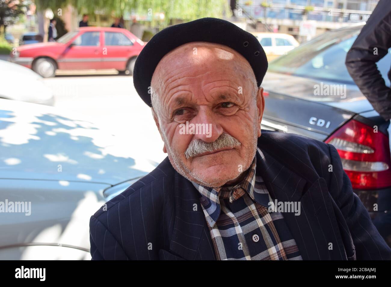 Mitrovica / Kosovo - September 27, 2019: Kosovo old man with typical ...