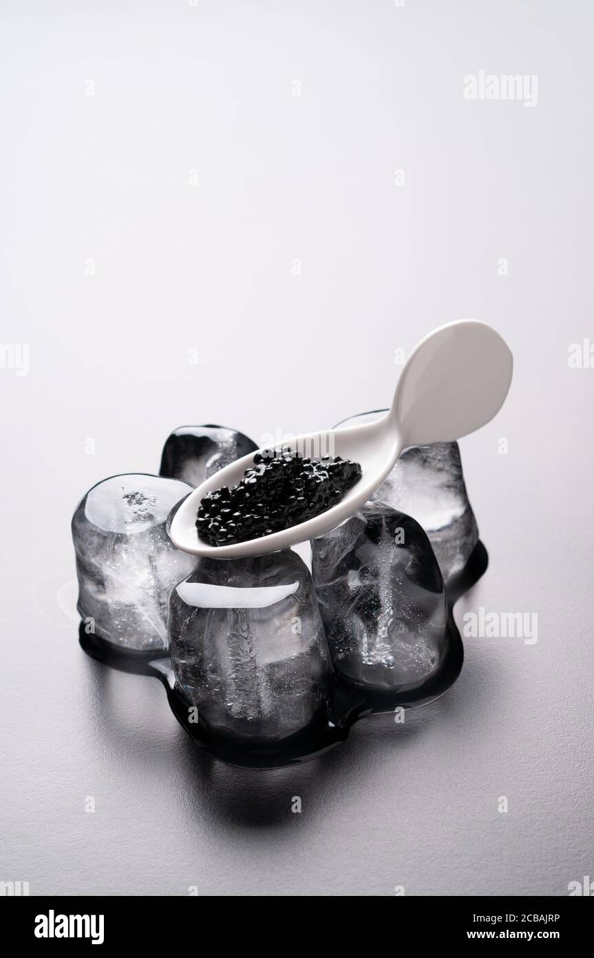 Caviar with ice Stock Photo - Alamy
