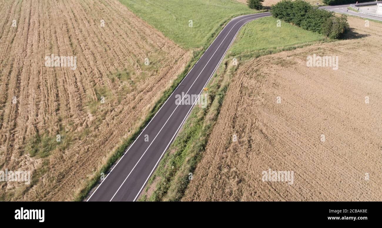 Countryside road, aerial photo taken with a drone Stock Photo - Alamy