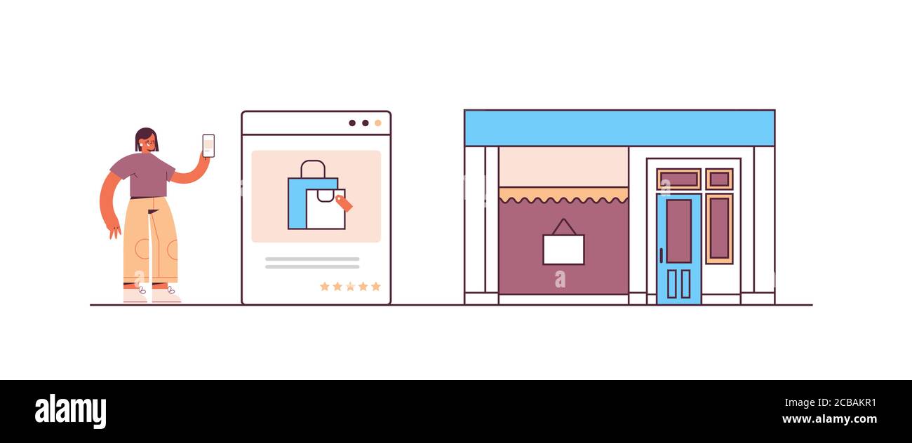 woman using smartphone application for online shopping ordering and ...