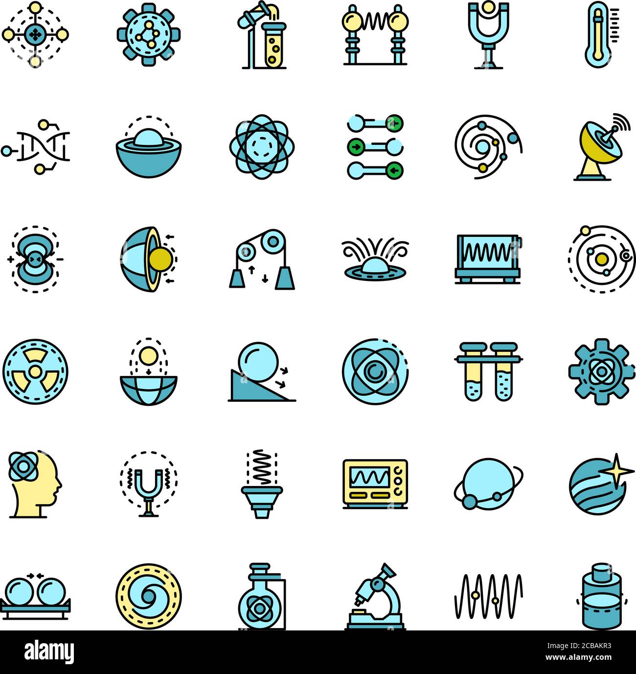 Biophysics icons set vector flat Stock Vector Image & Art - Alamy