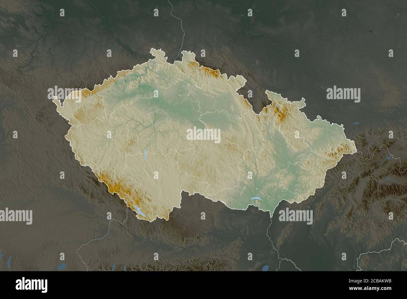 Czech republic relief map hi-res stock photography and images - Alamy