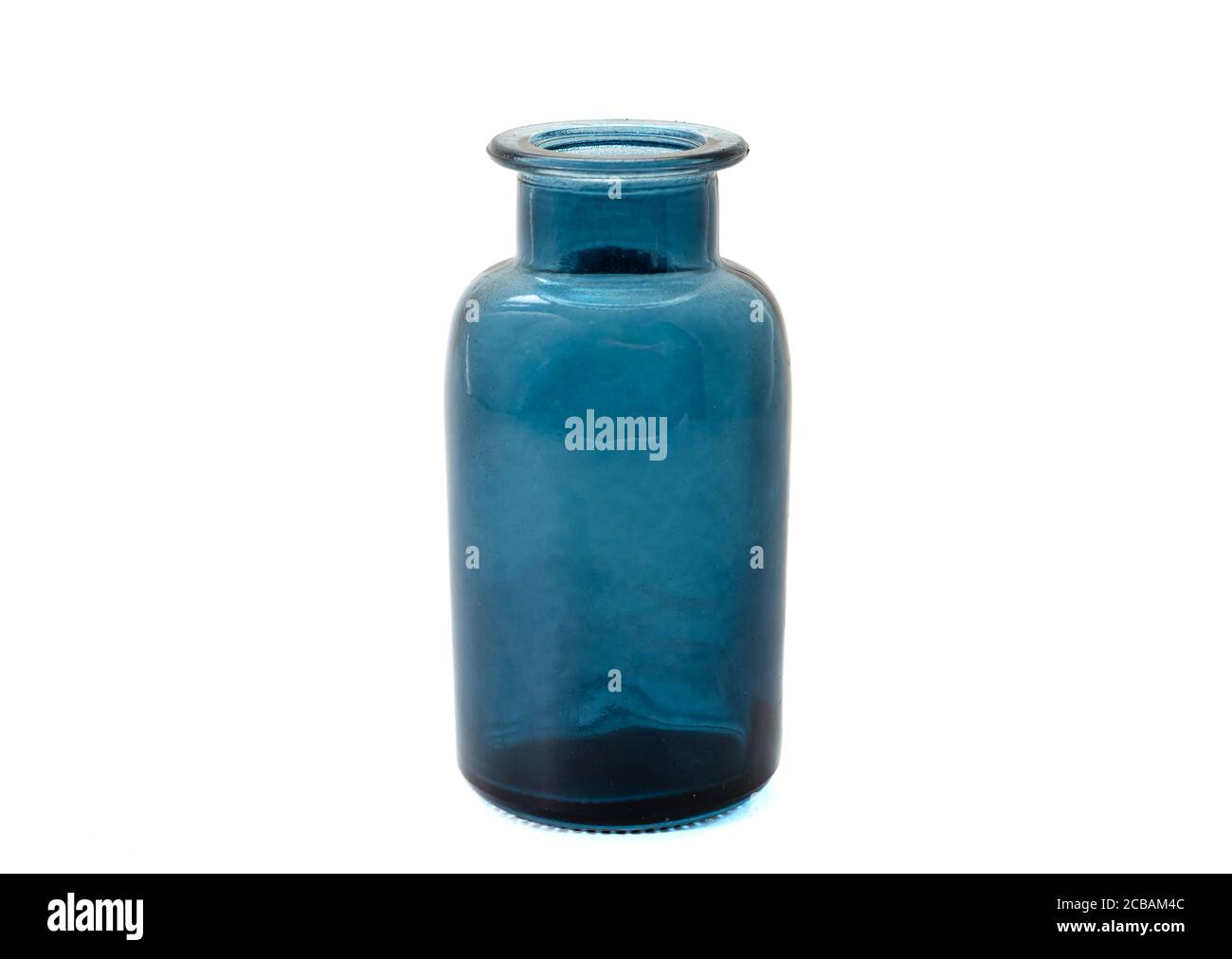 Blue glass bottle isolated on white background Stock Photo - Alamy