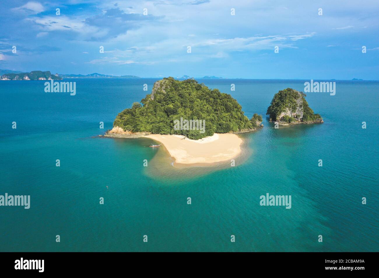 Aerial view of Koh Nok, island in the Andaman Sea between Phuket and ...