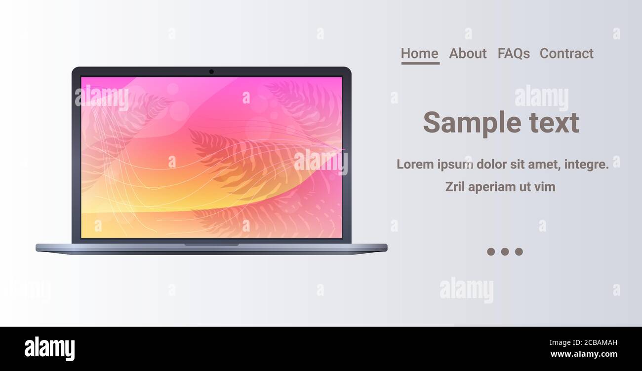 laptop with colored screen realistic mockup gadgets and devices concept ...