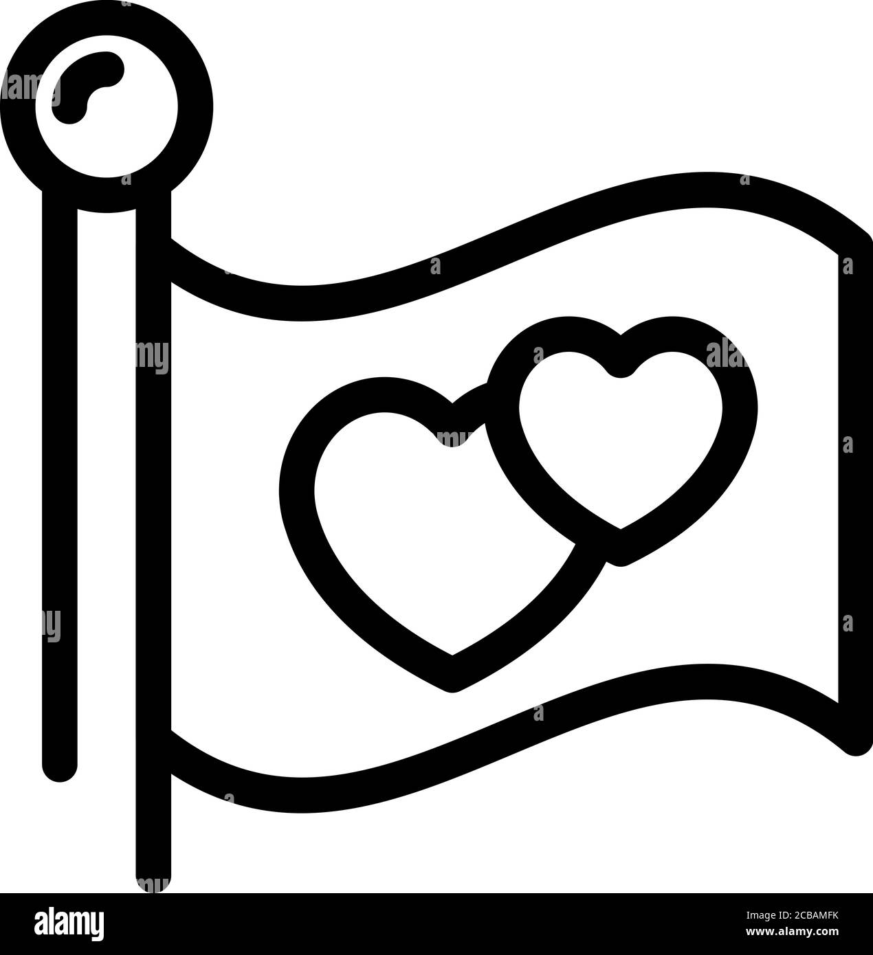 Heart flag empowerment icon, outline style Stock Vector Image & Art - Alamy