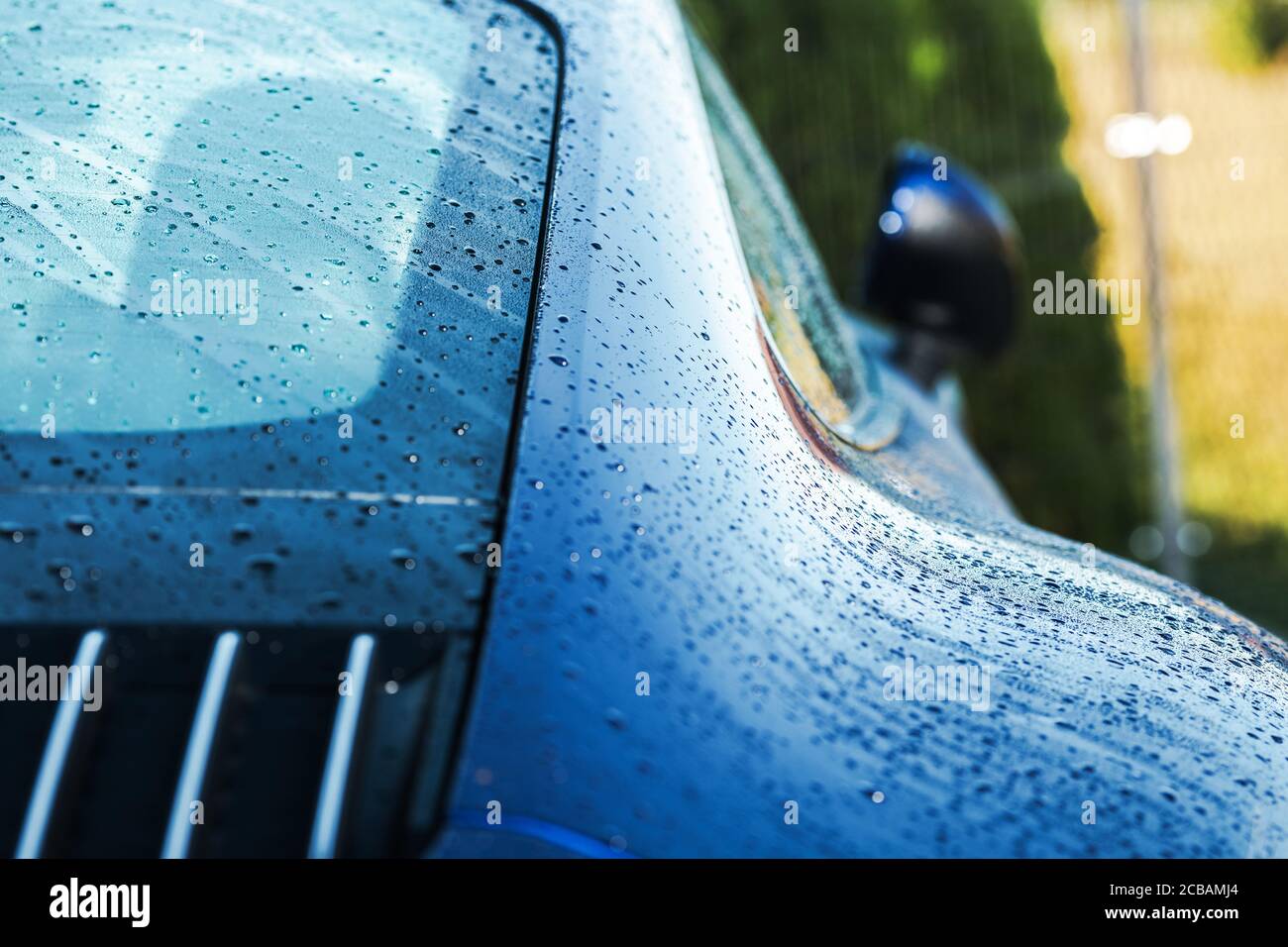 Wet Clean Modern Car Body Close Up Automotive Industry Theme Stock ...