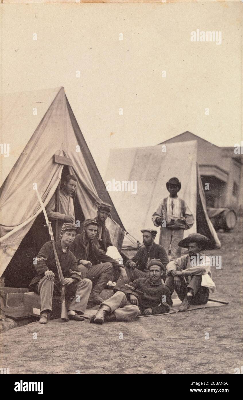 [Camp Scene with Soldiers of the 22nd New York State Militia, Harper's ...